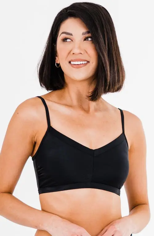 CALYPSA Adjustable Strap Swim Bra - Black