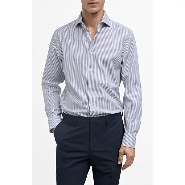 Mango Thermoregulating Slim Fit Poplin Button-up Shirt