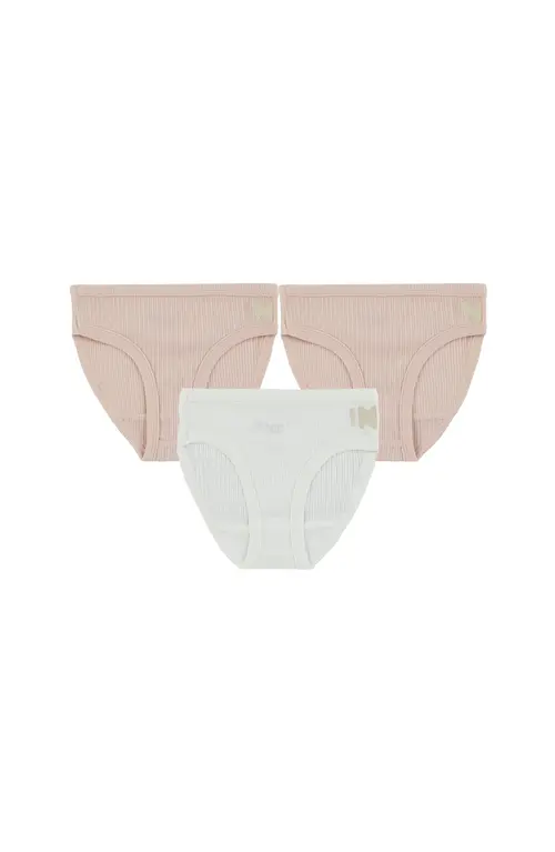 NOGGIWEAR Ribbed Panties - Mauve / White