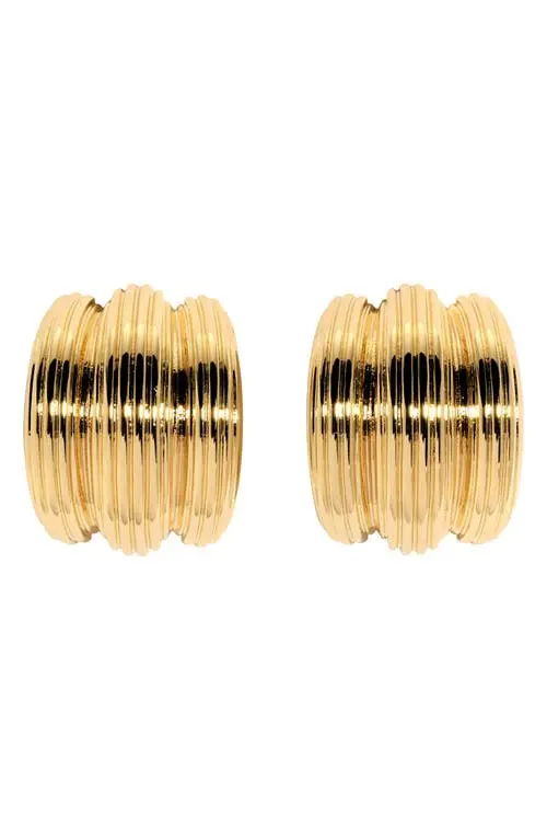 Lili Claspe Small Elsa Shield Hoop Earrings - Gold