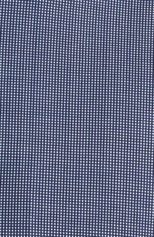 Zanella Bond Micropattern Knit Cotton Blend Dress Shirt - Navy