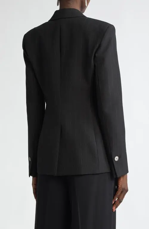 St. John Pinstripe One-button Blazer