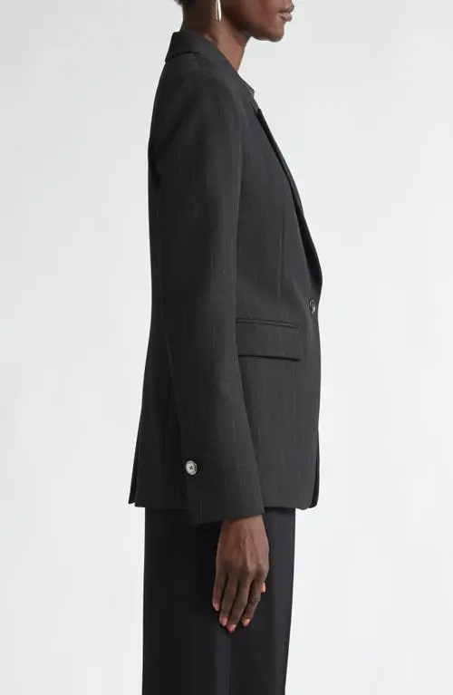 St. John Pinstripe One-button Blazer