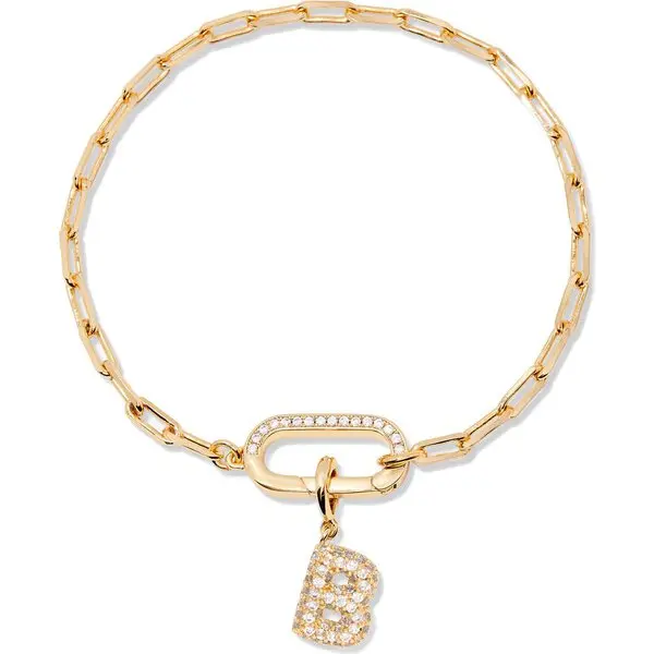 BROOK & YORK Petra Initial Charm Bracelet - Gold B