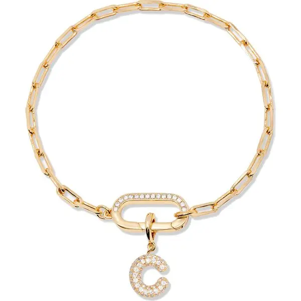 BROOK & YORK Petra Initial Charm Bracelet - Gold C