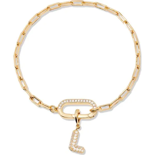 BROOK & YORK Petra Initial Charm Bracelet - Gold L