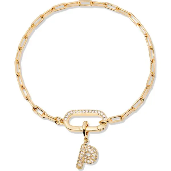 BROOK & YORK Petra Initial Charm Bracelet - Gold P