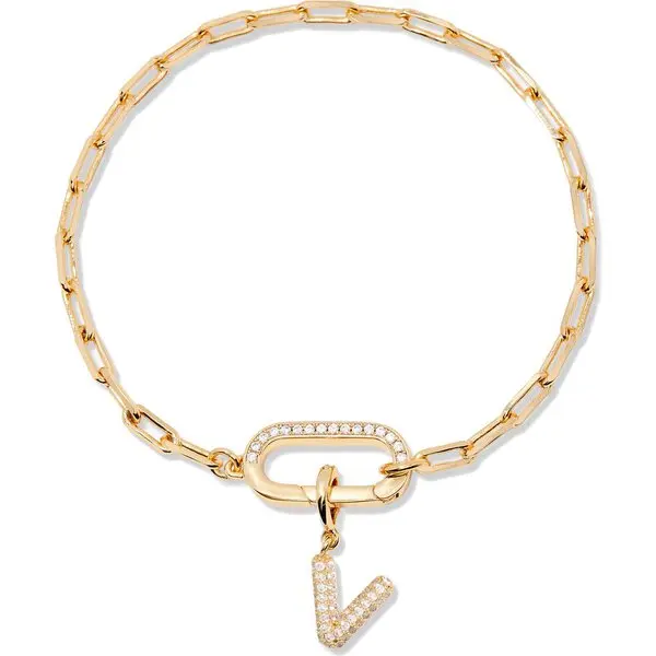 BROOK & YORK Petra Initial Charm Bracelet - Gold V
