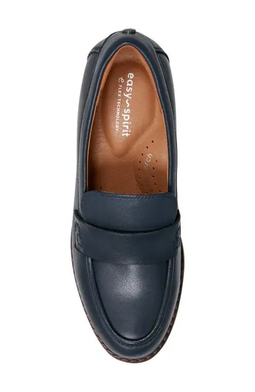 Easy Spirit Charli Leather Loafer - Dark Blue