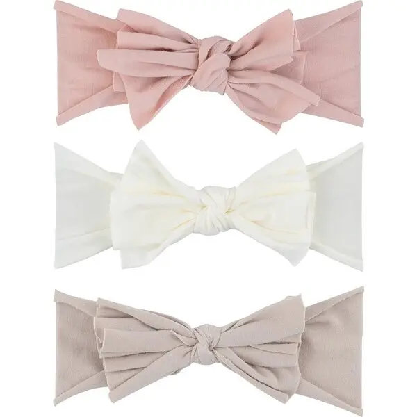 ELY'S & CO. 3-pack Headband Set - Blush Pink/ Tan & Ivory