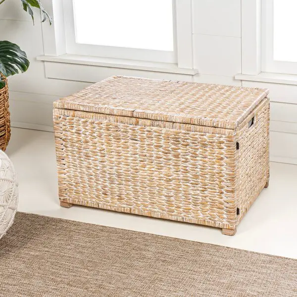 HAPPIMESS Anada Handwoven Wicker Weave Storage Trunk