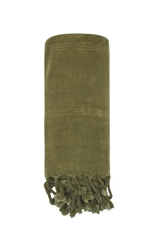 SUNKISSED Sand Free Beach Towelstonewashed - Capri Olive Green