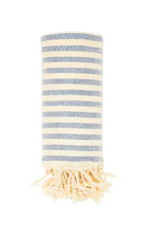 SUNKISSED Sand Free Beach Towelstriped - Saint Tropez Navy Blue