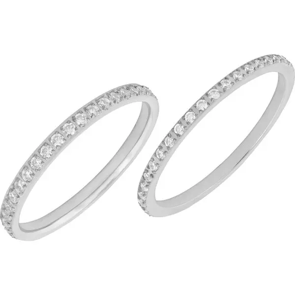 ELECTRIC PICKS Sloane Set Of 2 Cz Rings - Silver