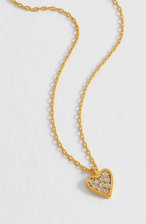 Estée Lauder Pavé Mini Heart Pendant Necklace - Gold