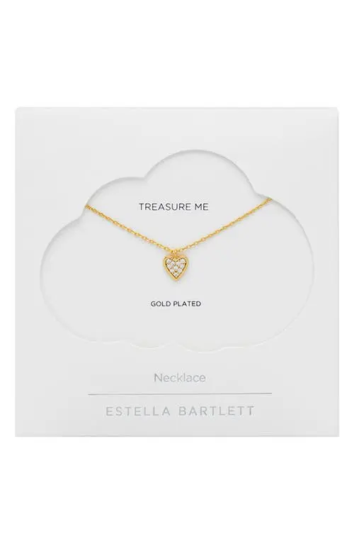 Estée Lauder Pavé Mini Heart Pendant Necklace - Gold