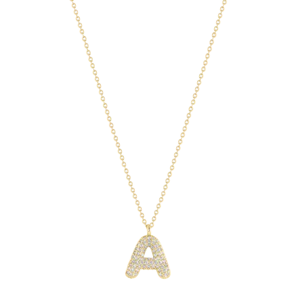 ELECTRIC PICKS Bubble Letter Necklace - Gold - A