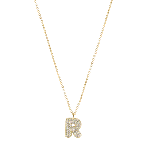 ELECTRIC PICKS Bubble Letter Necklace - Gold - R