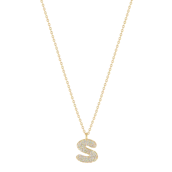 ELECTRIC PICKS Bubble Letter Necklace - Gold - S