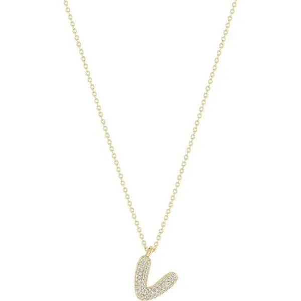 ELECTRIC PICKS Bubble Letter Necklace - Gold - V