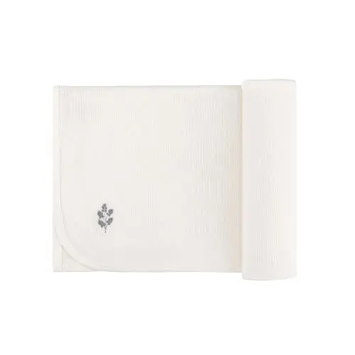 ELY'S & CO. Velour Pocket Full Of Flowers Collectionblanket - Ivory/blue