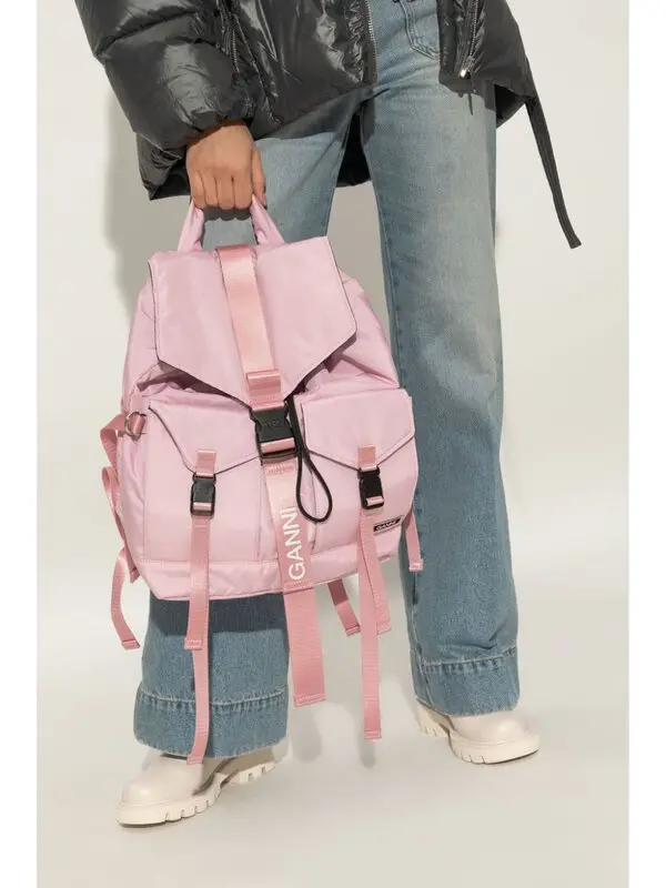 Ganni Tech Backpack - Pink | Editorialist
