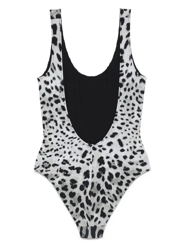 Dolce & Gabbana Leopard-print One-piece Swimsuit - Grey
