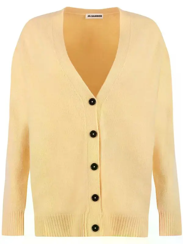 JIL SANDER Merino Wool Cardigan - Yellow