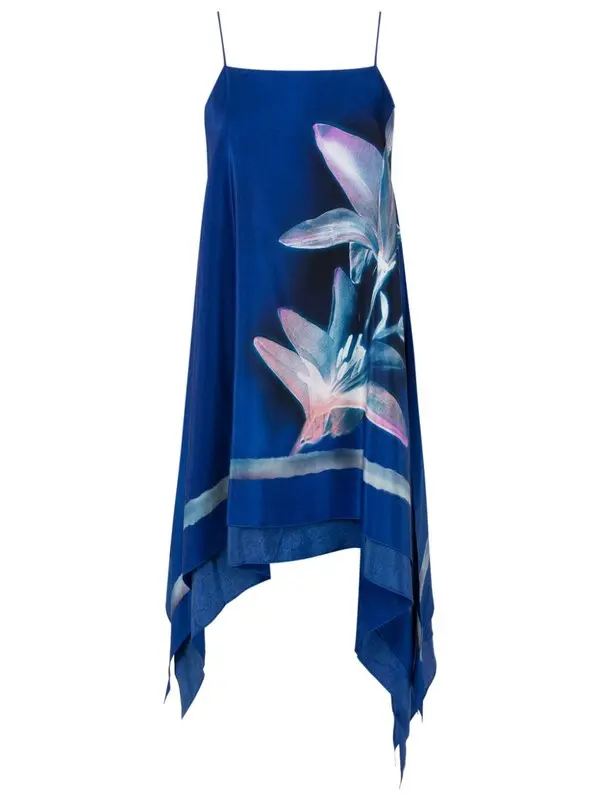 LENNY NIEMEYER Floral-print Silk Dress - Blue