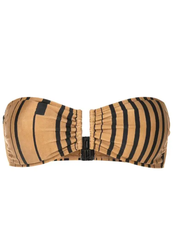 LENNY NIEMEYER Rita Striped Bandeau Bikini Top - Brown