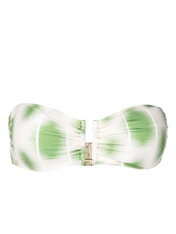 LENNY NIEMEYER Abstract-print Bandeau Bikini Top - Green