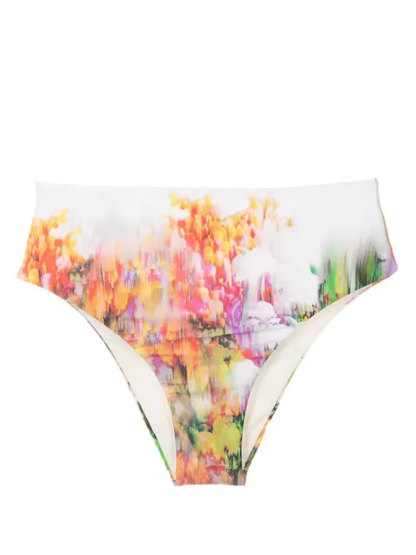 LENNY NIEMEYER Graphic-print Bikini Bottoms - Neutrals