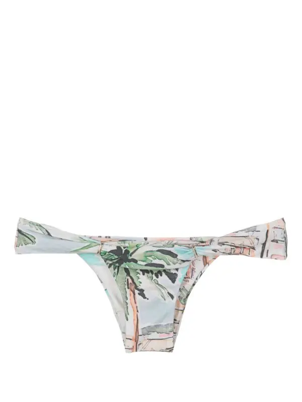 LENNY NIEMEYER Graphic-print Bikini Bottom - Neutrals