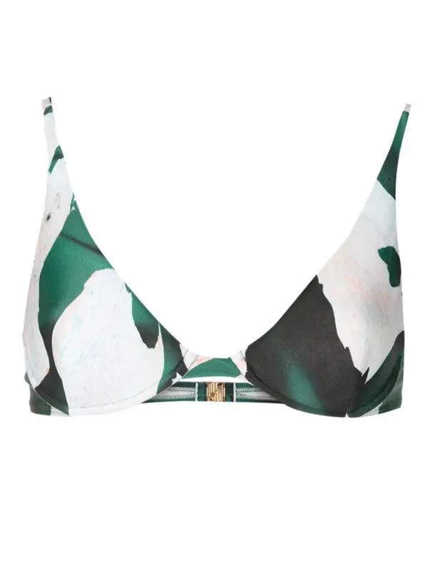 LENNY NIEMEYER Graphic-print Bikini Top - Green
