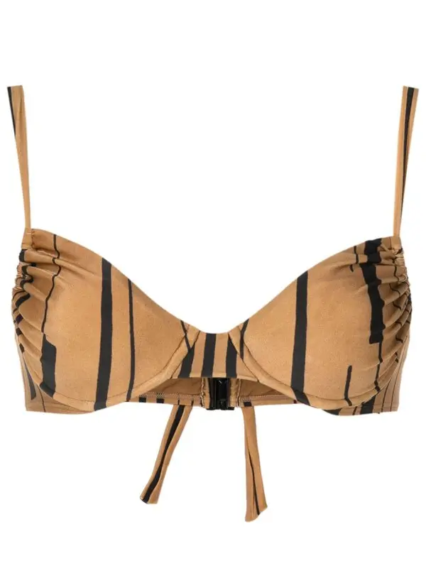 LENNY NIEMEYER Striped Bikini Top - Brown