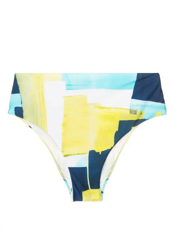 LENNY NIEMEYER Abstract-print High-waist Bikini Bottom - Multicolour