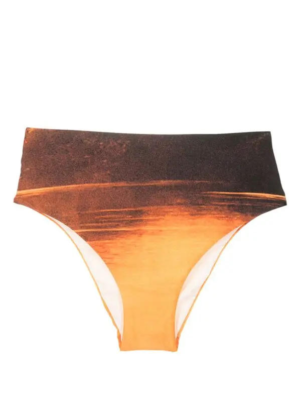 LENNY NIEMEYER Graphic-print Bikini Bottom - Brown