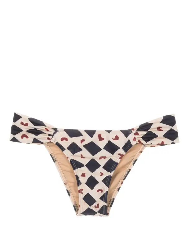LENNY NIEMEYER Marrocos Geometric-print Bikini Bottoms - Neutrals