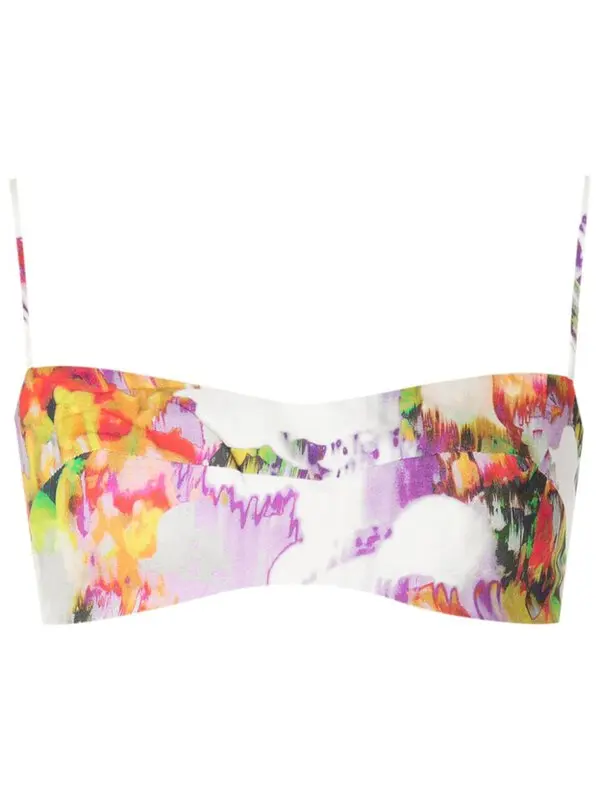 LENNY NIEMEYER Abstract-print Cropped Top - Multicolour