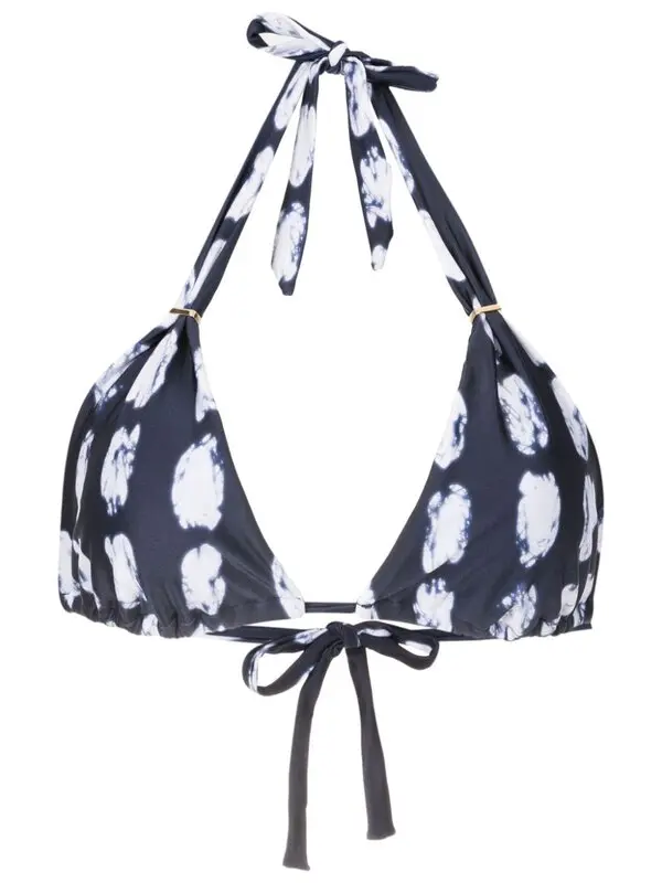 LENNY NIEMEYER Geometric-print Triangle Bikini Top - Blue