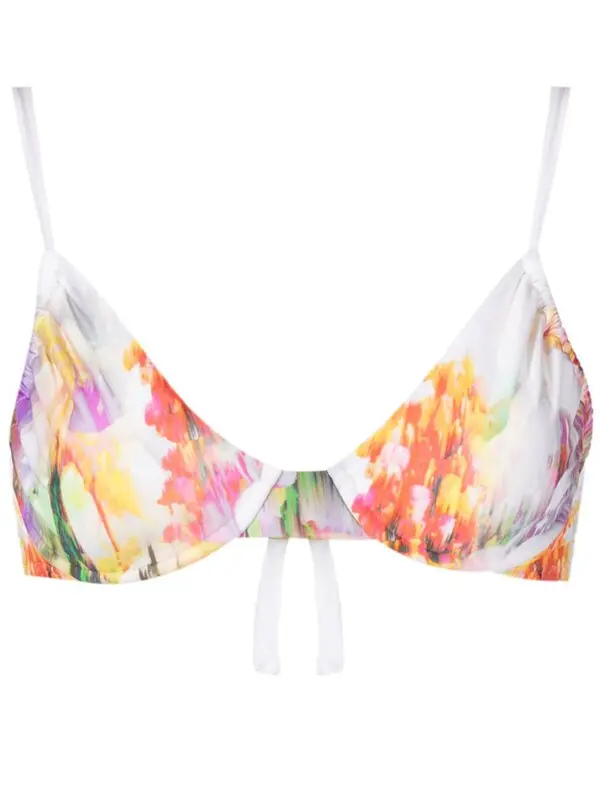 LENNY NIEMEYER Floral-print Bikini Top - White