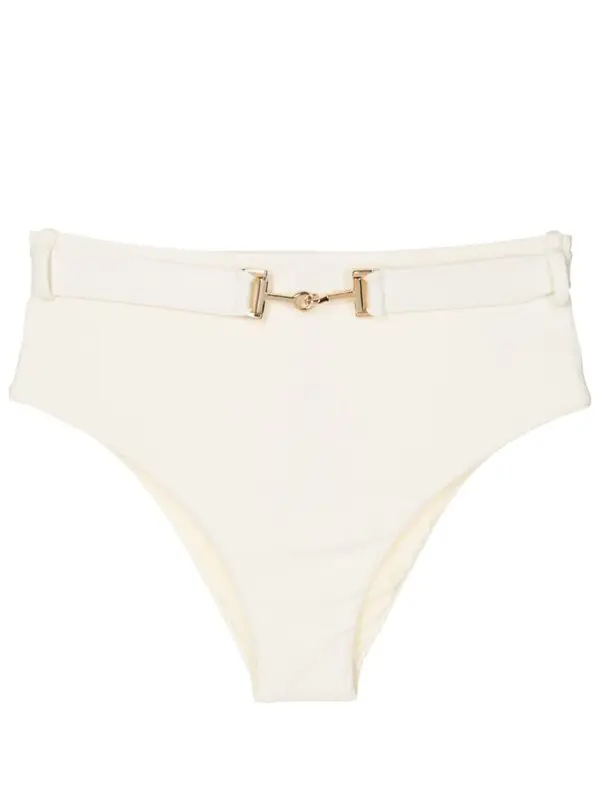 LENNY NIEMEYER Buckle-detailing High-waist Bikini Bottom - White