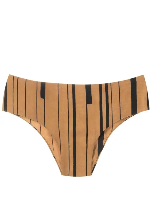 LENNY NIEMEYER Striped Bikini Bottoms - Brown