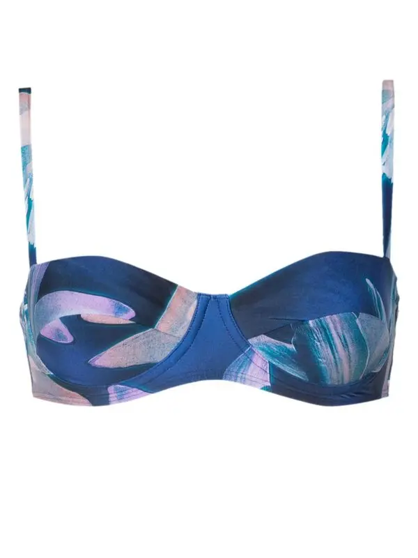 LENNY NIEMEYER Lirios Patterned Bikini Top - Blue