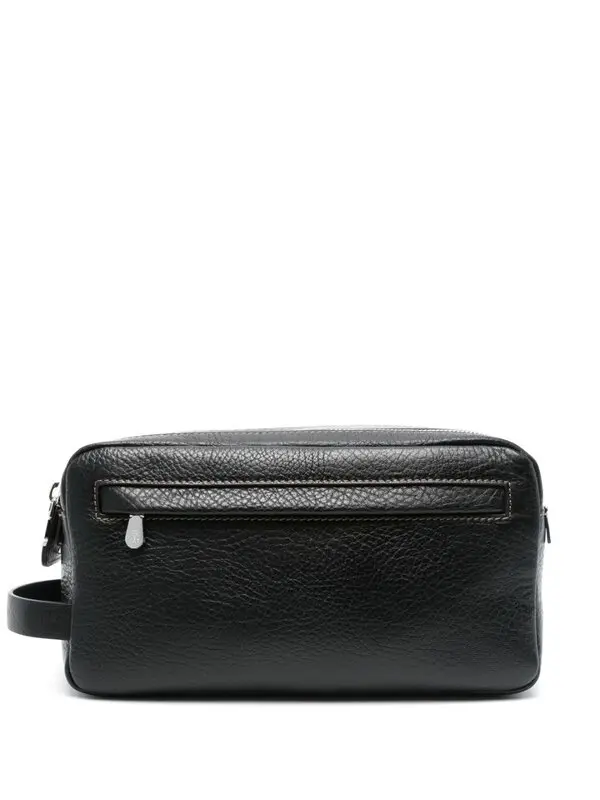 Brunello Cucinelli Leather Wash Bag - Black