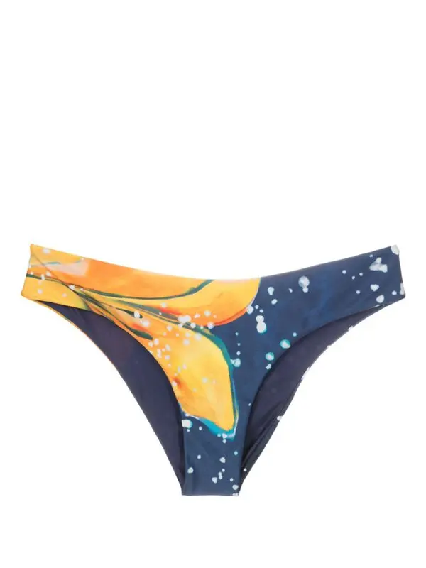LENNY NIEMEYER Abstract-print Mid-rise Bikini Bottom - Blue