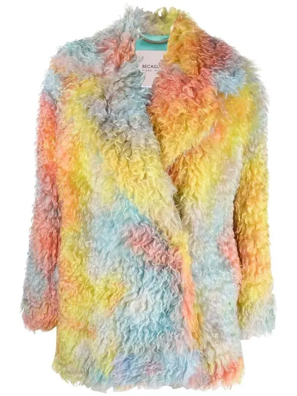 Lanificio Becagli Tie-dye Faux-shearling Coat
