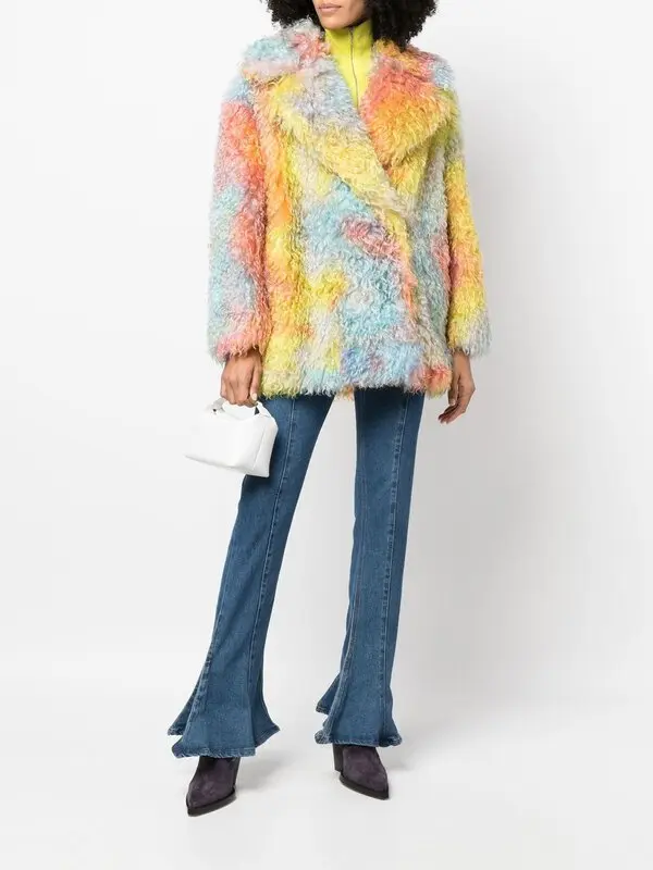 Lanificio Becagli Tie-dye Faux-shearling Coat