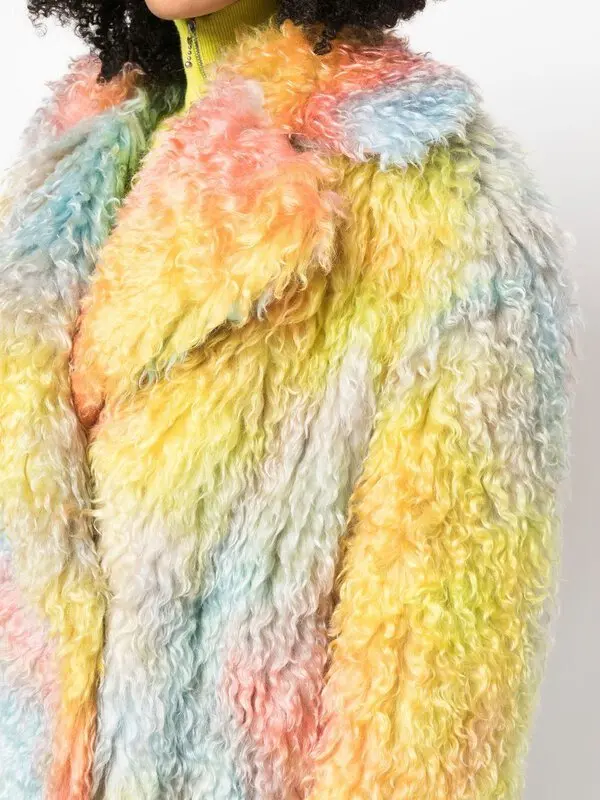 Lanificio Becagli Tie-dye Faux-shearling Coat