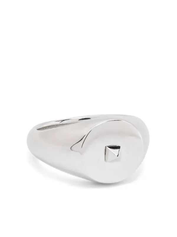 Eddie Borgo Mini Pyramid Signet Ring - Silver